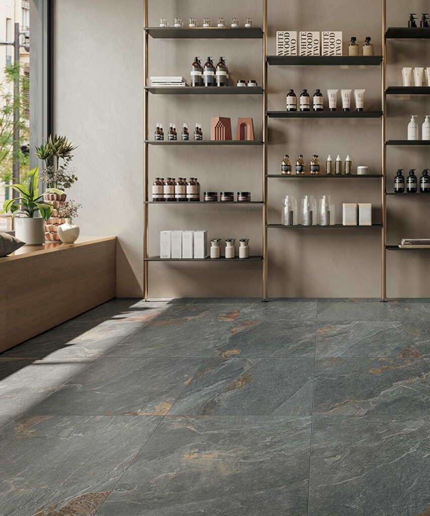 Emery Rustic Slate Porcelain Paving | Forest Stone