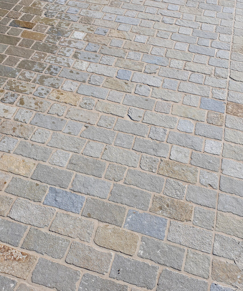 Blissford Tumbled Limestone Setts | Forest Stone