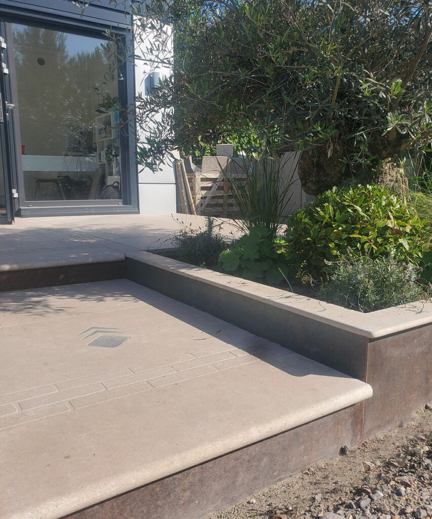 Lymington Beige Limestone Bullnosed Steps | Forest Stone